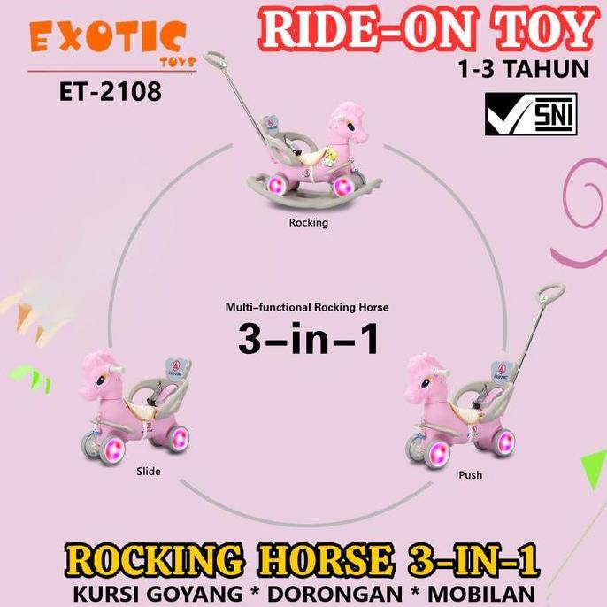 Jual New- Kuda Goyang Mainan Anak Exotic ET2108 Sabuk Pengaman Rocking ...