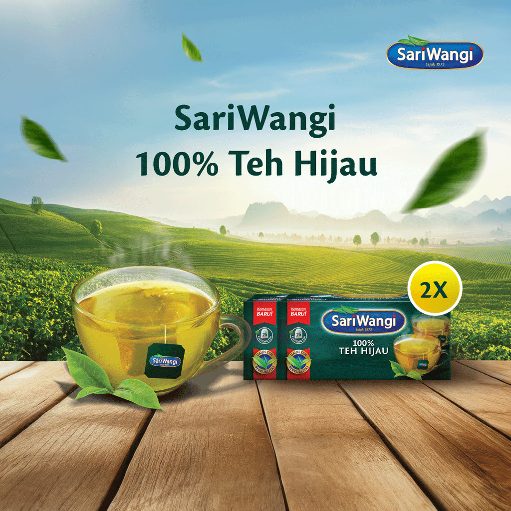 Jual Sariwangi Teh Celup 100% Teh Hijau Asli Pilihan Indonesia 1.6G Isi ...