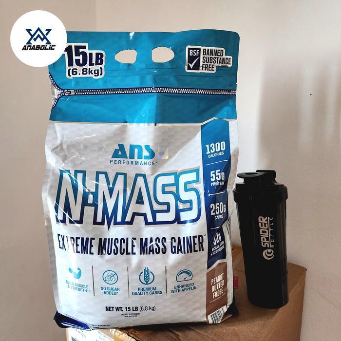 Jual ANS NMASS N MASS 15LBS 15 LB WEIGHT GAINER BPOM FREE SHAKER ANS ...