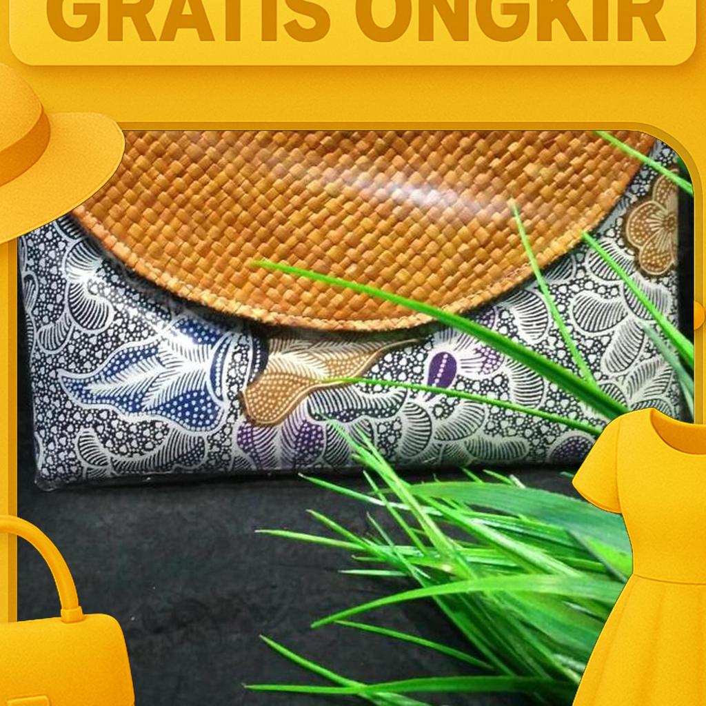 Jual Clutch Batik Lawasan Anyaman Pandan Dompet Tas Gift Khas Indonesia ...
