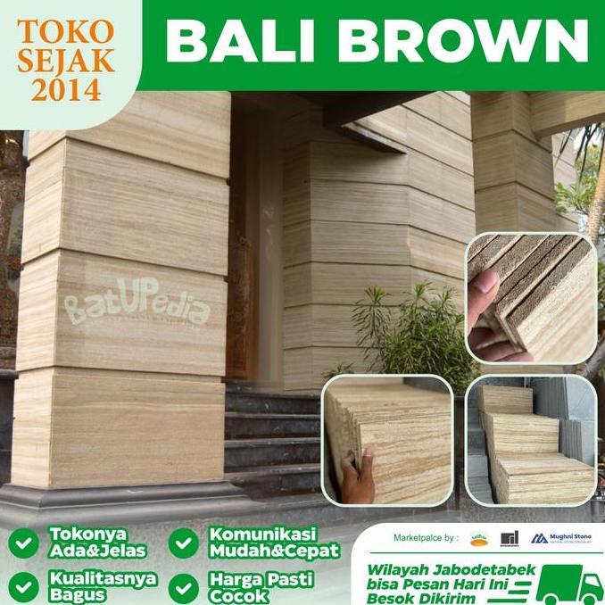 Jual TERMURAH - Batu Alam Dinding Bali Brown Motif Seperti Marmer ...