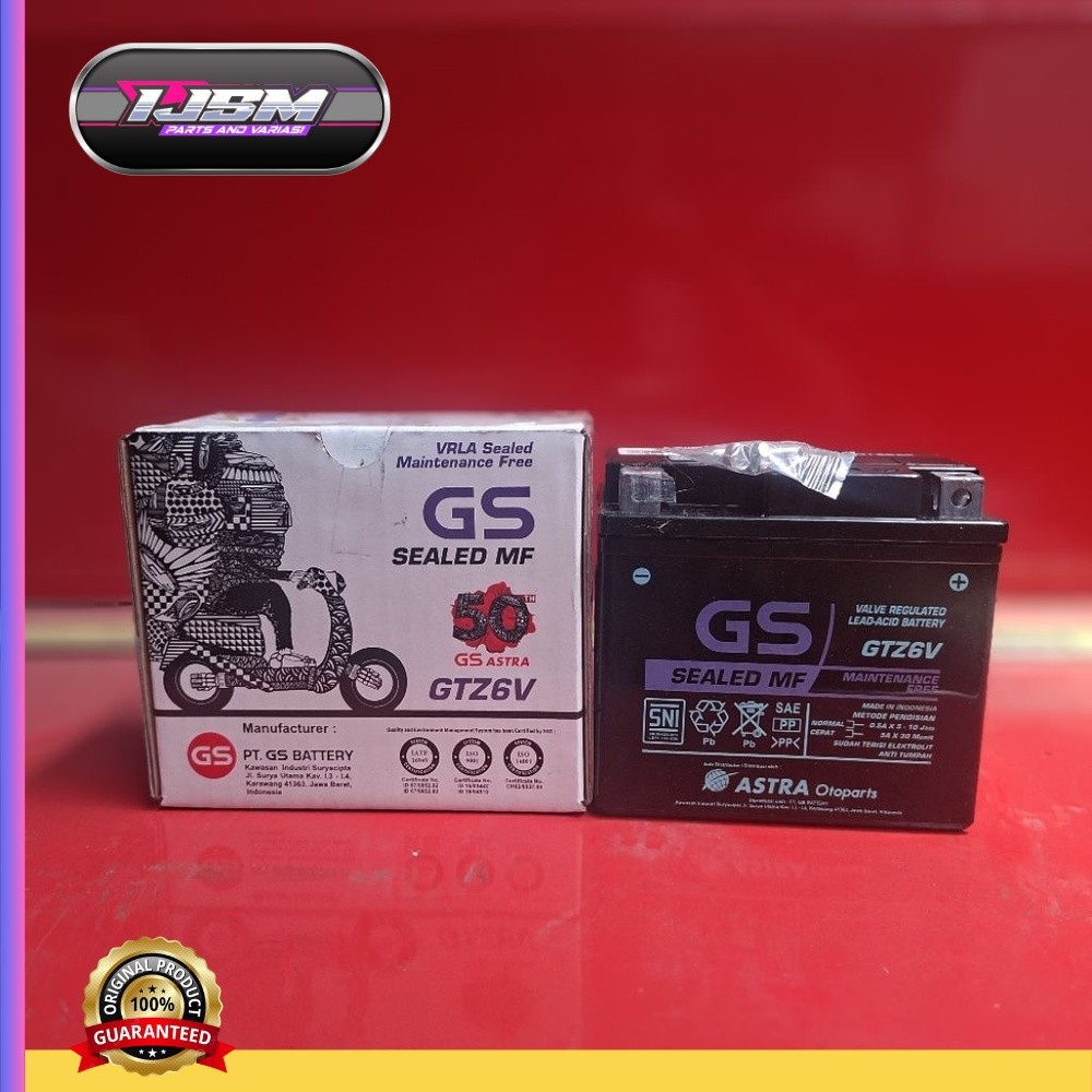 Jual Aki Accu Baterai Kering GTZ6V FU CBR Satria Vario Vario 125 - GS ...