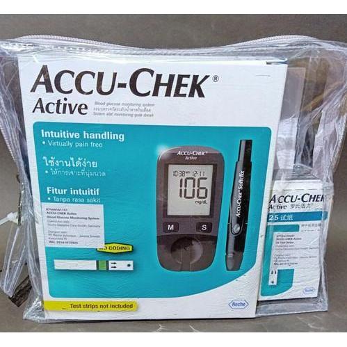 Jual Alat cek gula darah accu check active komplit (alat+stri+pen ...