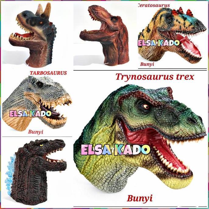 Jual Mainan Sarung Tangan Dinosaurus Sound Hand Puppet Head Gloves ...