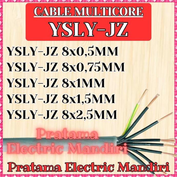 Jual CABLE MULTICORE GREY KABEL KONTROL SERABUT ABU-ABU YSLY-JZ 8x1,5MM ...