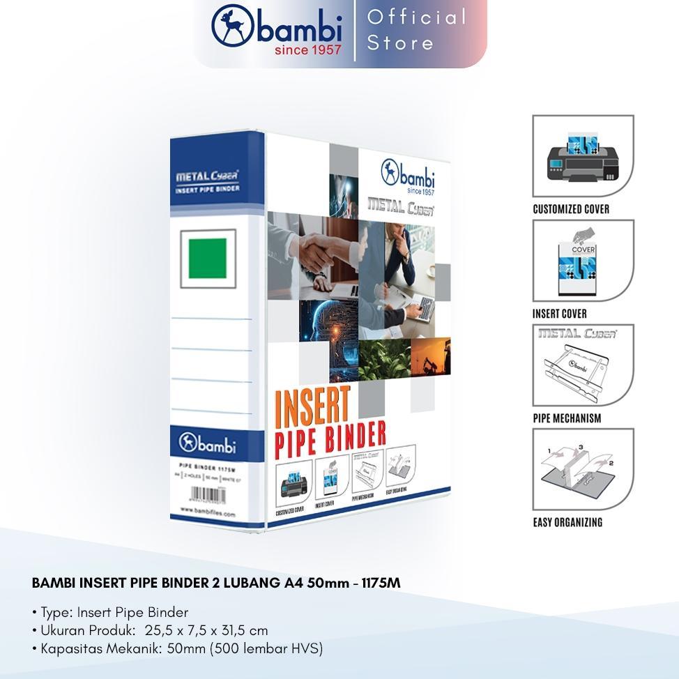 Jual Bambi Insert Pipe Binder A4 Full Spine 4 Colour Labels kode 1175M ...