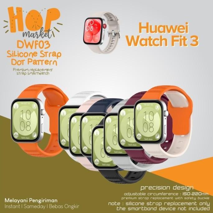Jual DWF03 Strap for Huawei Watch Fit 3 Tali Jam Silikon Dot Pattern ...