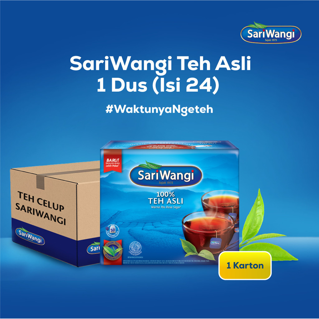 Jual Sariwangi Teh Celup 100% Teh Hitam Asli Pilihan Indonesia 1.85G ...