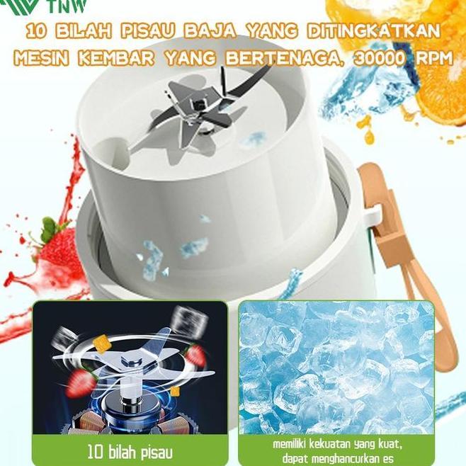 Jual Tnw Kj8 Blender 10 Portable Jus Belender Buah Ml R Ice Crusher 3Mah Rechargeable | Shopee ...