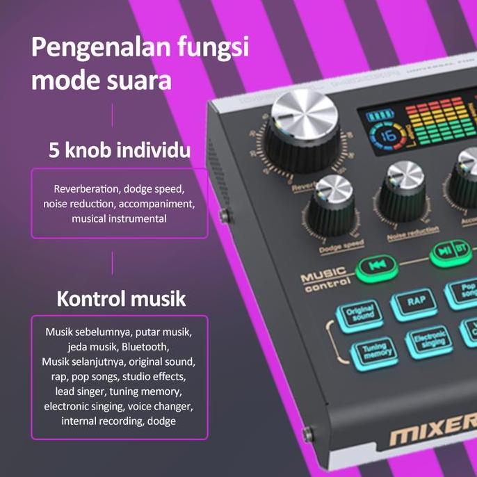 Jual MUSIX X9 Professional Live SoundCard Live Mixer 48V Recording 4 ...