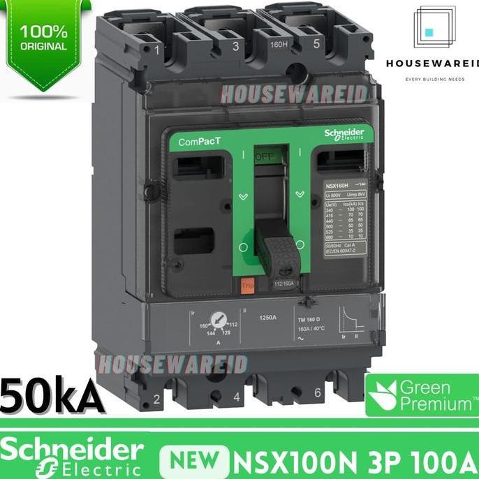 Jual Promo MCCB Schneider 3p 100a NSX100N 3 Phase 100 Ampere 50kA ...