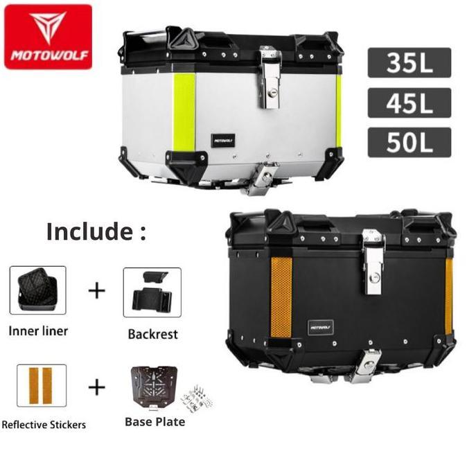 Jual Motowolf Top Box Motor 35L 45L 50L Aluminium Original Pannier ...