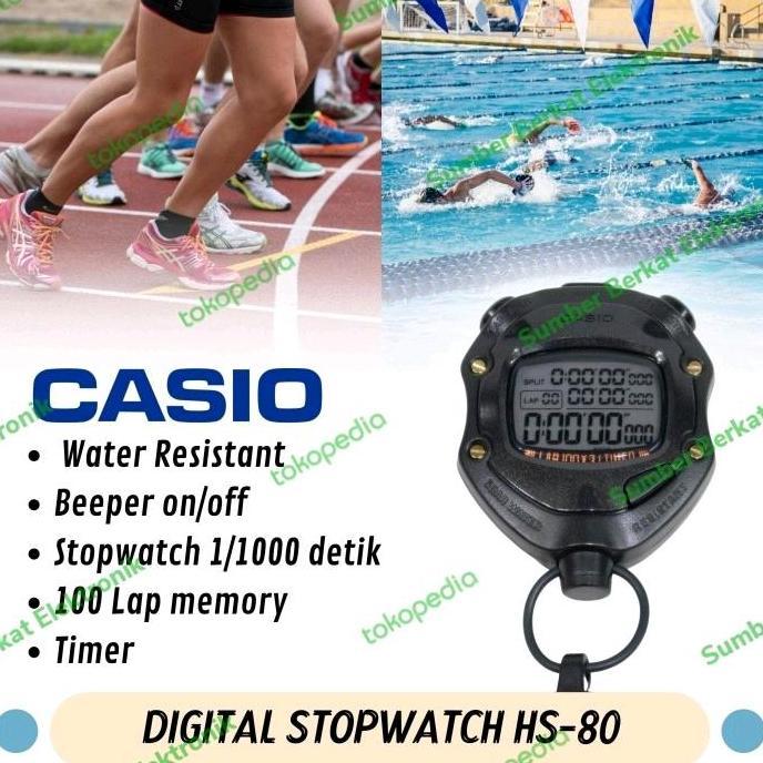 Jual Casio Stopwatch HS-80TW Alat Ukur Waktu HS-80TW Hitam Original ...