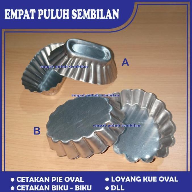 Jual cetakan pie oval / loyang pie buah / cetakan kue biku / pie cake ...