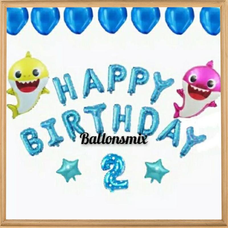 Jual Paket dekorasi happy birthday karakter babyshark - RO30-0112 2025 ...