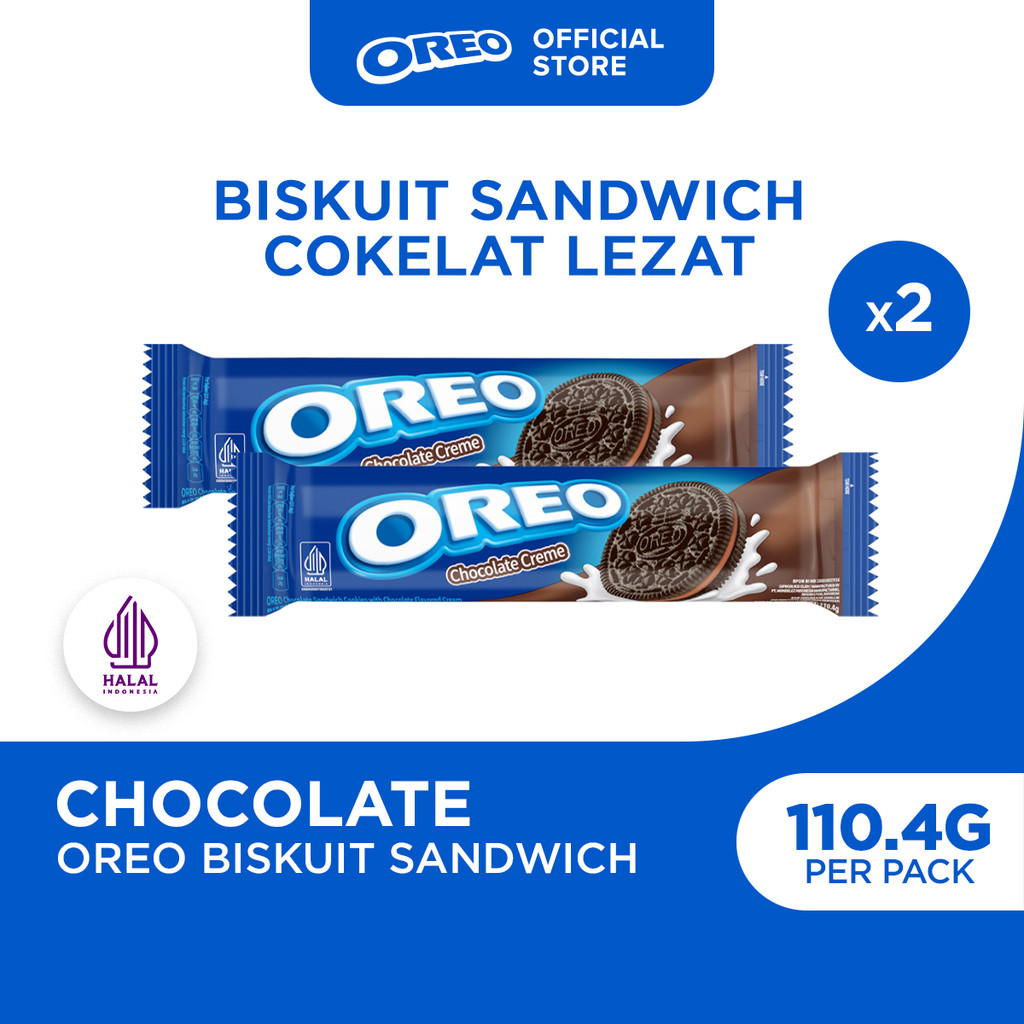 Jual Oreo Chocolate Creme 110.4g (Paket isi 2), Biskuit Sandwich ...