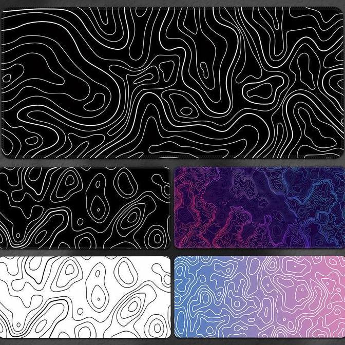 Jual Garis Kontur Mouse Pad Black White Texture Essentials Slip ...