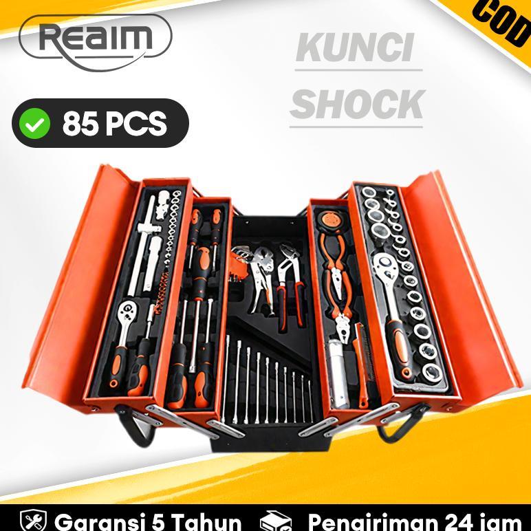 Jual REAIM Tool Kit 85 Pcs Tool Box Kunci Sok Set Pekerjaan Otomotif ...