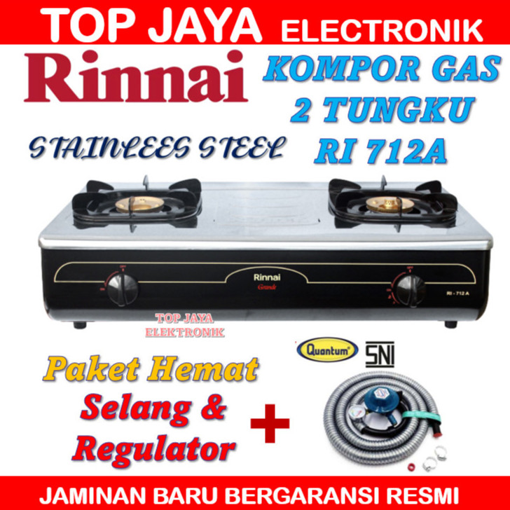 Jual KOMPOR GAS RINNAI 2 TUNGKU RI-712A/RUNNAI KOMPIR GAS STAINLESS 2 ...