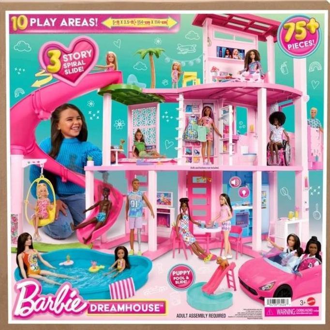 Jual Barbie Dreamhouse 2023 Pool Party Doll House Puppy Play Area Hmx10 ...