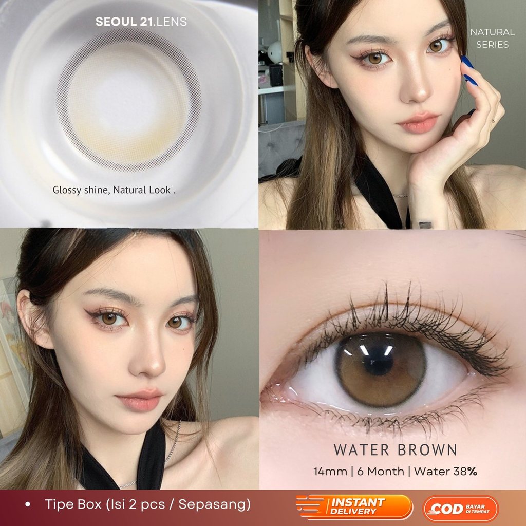 Jual SOFTLENS EOS WATER BROWN DIA.14mm NORMAL MINUS (0.00 s.d -10.00 ...