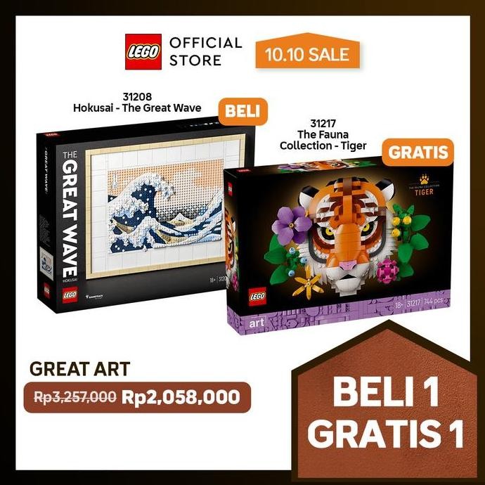 Jual Beli 1 Gratis 1 - LEGO ART 31208 Hokusai The Great Wave + LEGO ART ...