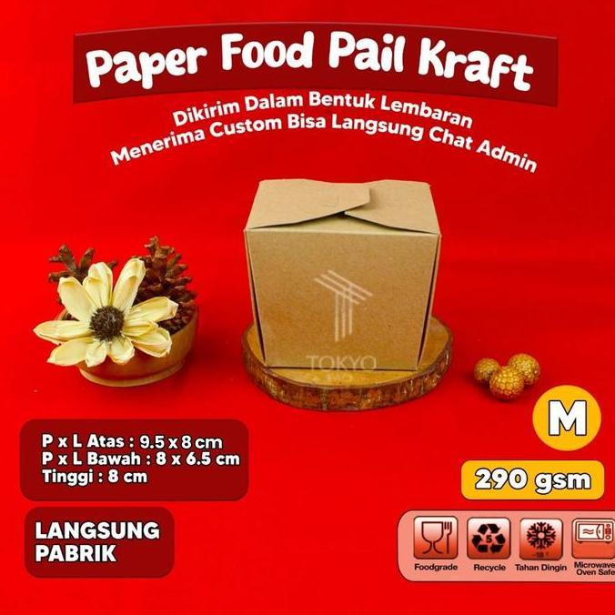 Jual PAPER FOOD PAIL /RICE BOX PAPER/FOOD PAIL BOX MEDIUM/LARGE (PER ...