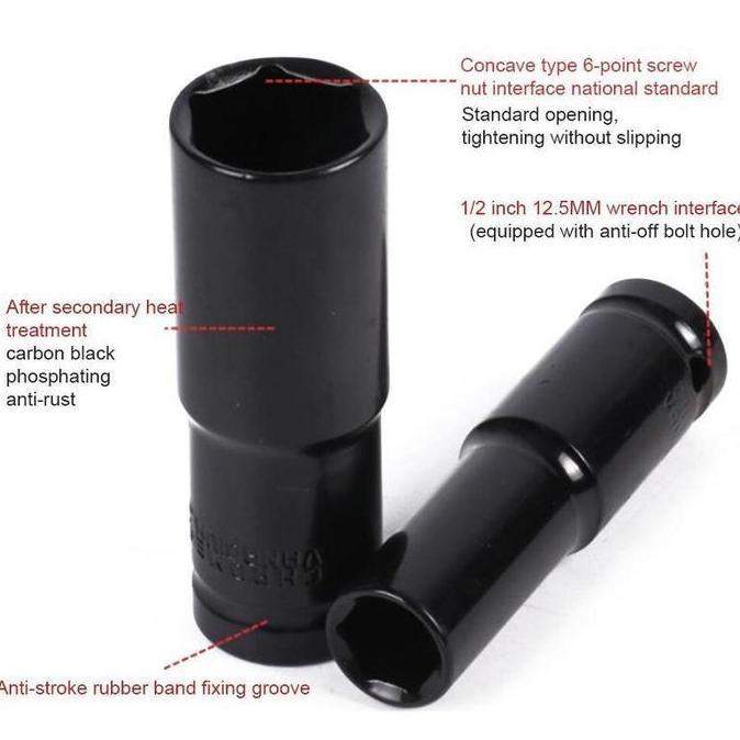 Jual Reaim Mata Socket Socket Extention Impact Socket 20 Pcs 1/2 Inch 8 ...