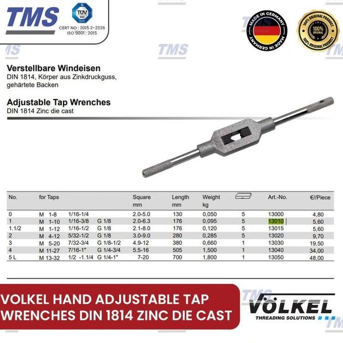 Jual EXAMINER Gagang Hand Tap Volkel Adjustable Tap Wrenches DIN 1814 ...