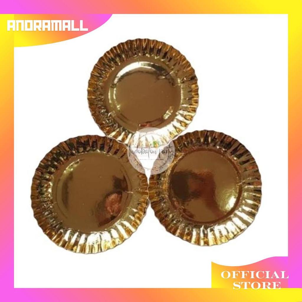 Jual Piring Kue Kertas / Paper Plate / Piring Ultah Kertas Gold Ibp Ori ...