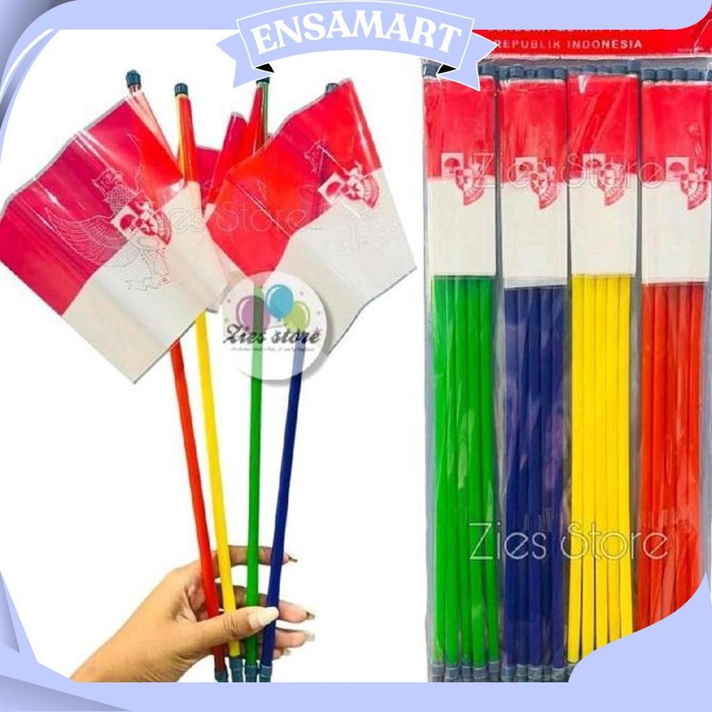Jual Pack Isi 20 Bendera Merah Putih Garuda Stik Peluit / Stick Bendera ...