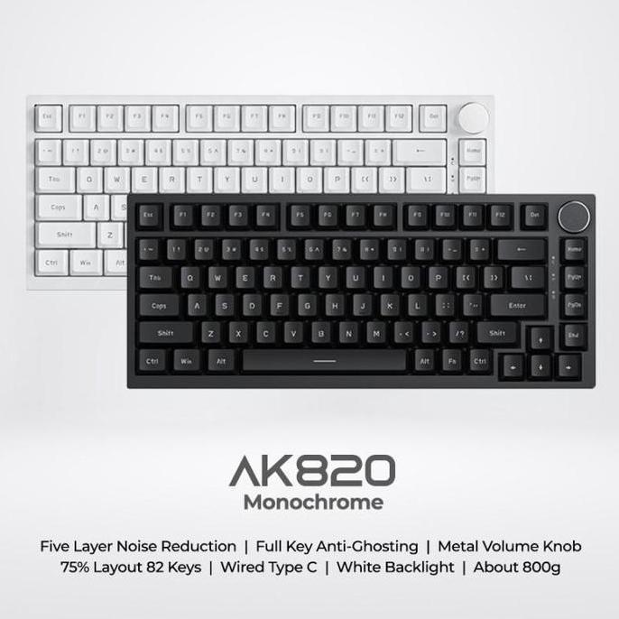 Jual Ajazz AK820 AK-820 Monochome Wired Mechanical Gaming Keyboard AK ...