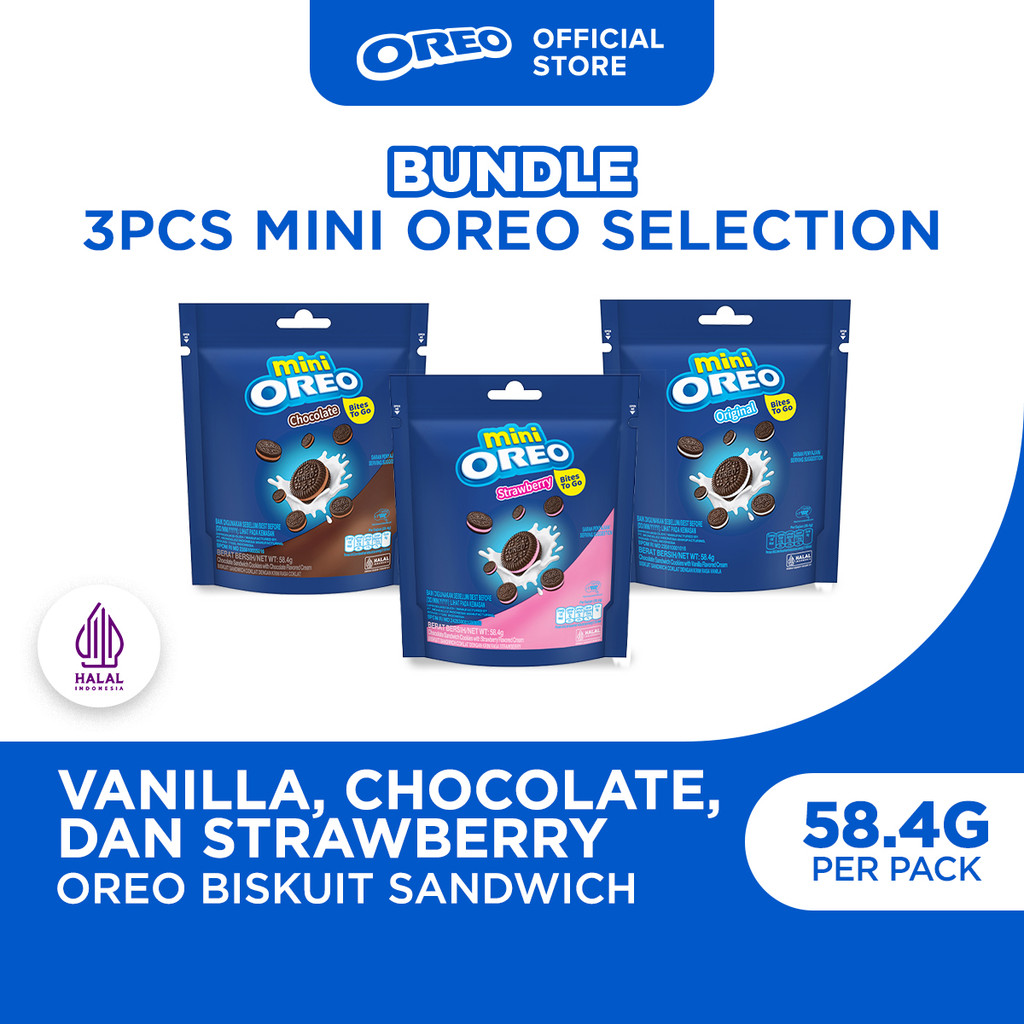 Jual Bundle Mini Oreo Selection 58.4g (Paket isi 3), Biskuit Sandwich ...