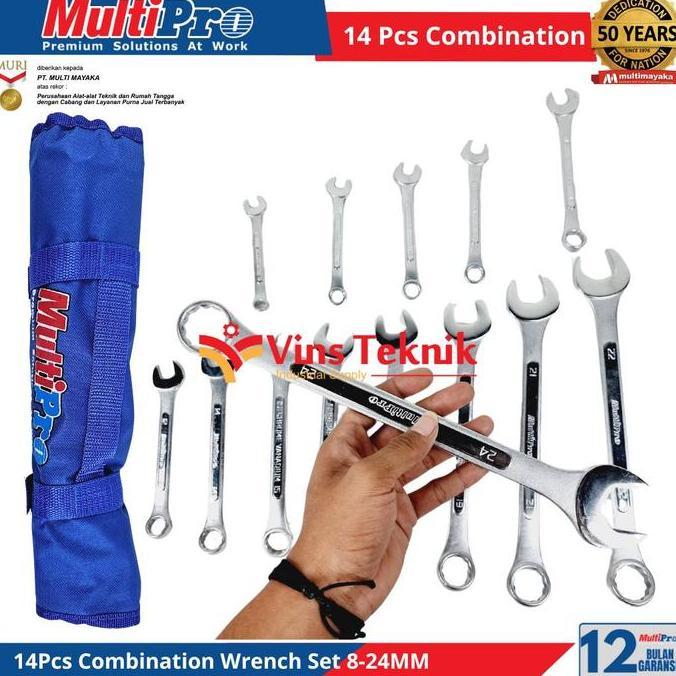 Jual Sale Multipro Kunci Ring Pas Set Combination Wrench Set 14 Pcs 8 ...