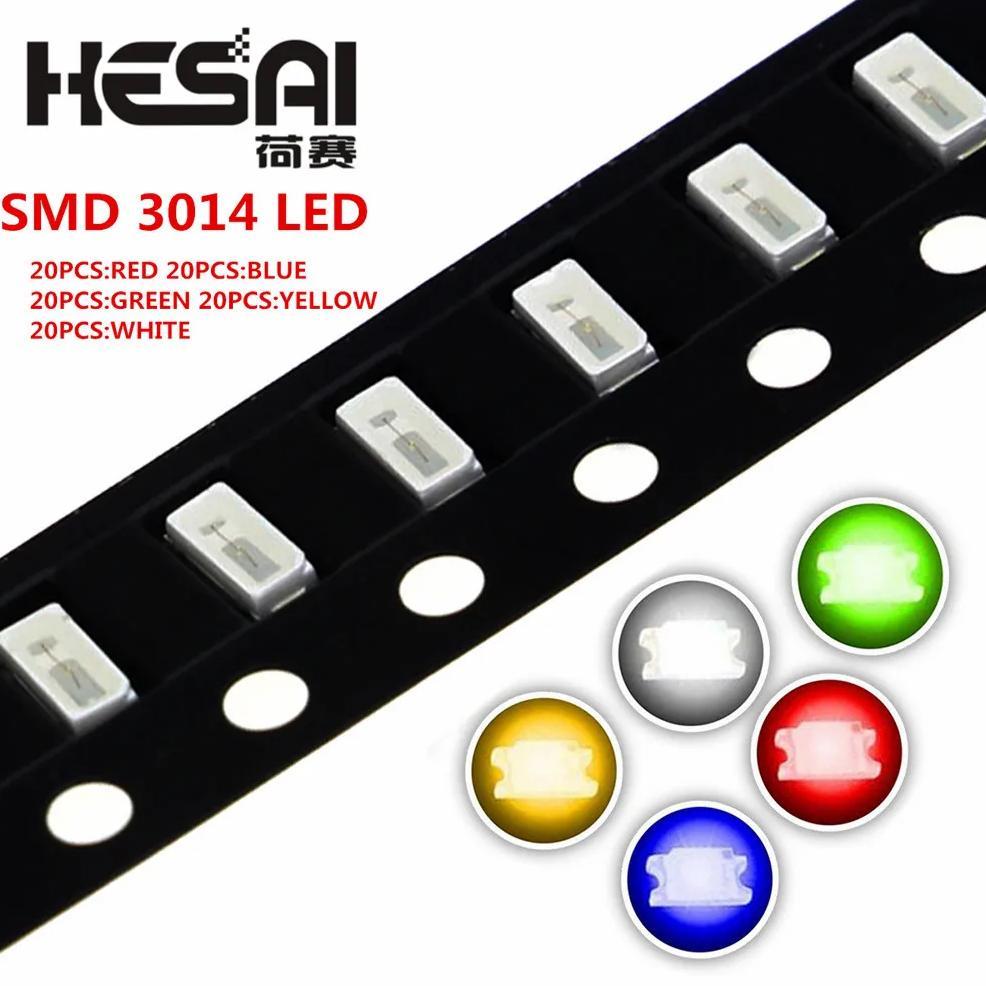 Jual 5 Colors 3014 SMD Led Super Bright Red/Green/Blue/Yellow/White ...