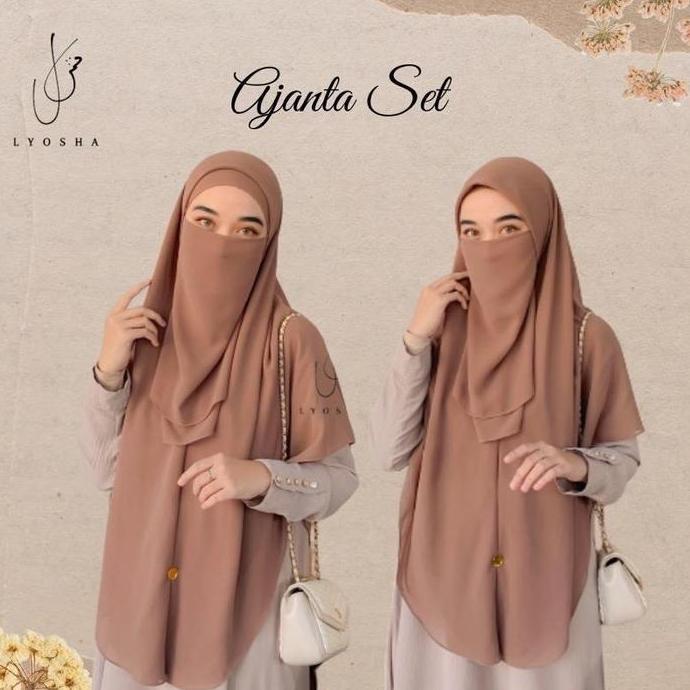 Jual LYOSHA - Ajanta Set - Hijab Instan + cadar Tali 2 Layer + Bando ...