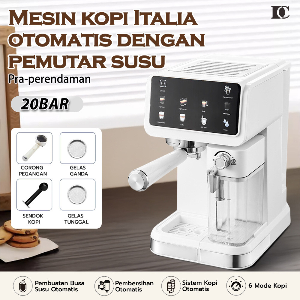 Jual Mesin Kopi Otomatis 20Bar Pembuat Kopi & Frother Susu, 6 Mode Kopi ...