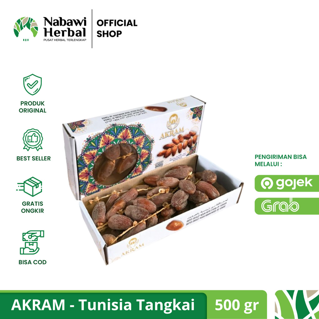 Jual AKRAM - Kurma Tunisia Tangkai Premium Manis 500gr | Shopee Indonesia