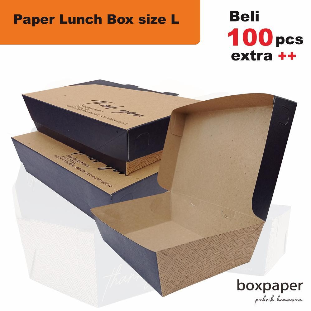 Jual Cuci Gudang Paper Lunch Box Size ( L ) Kraft Laminasi Kotak Dus ...