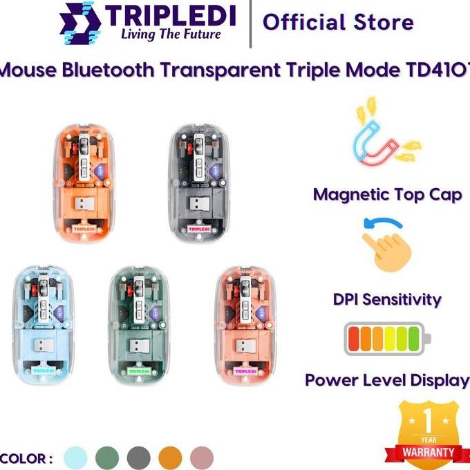 Jual '' TRIPLEDI Mouse Bluetooth Acrylic TD4101 Transparent Magnetic ...