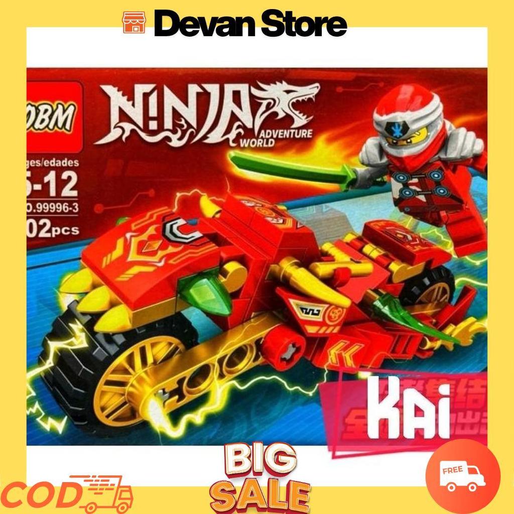 Jual Mainan Anak Action Figure Balok Susun Ninja Motor Gede Ninja ...
