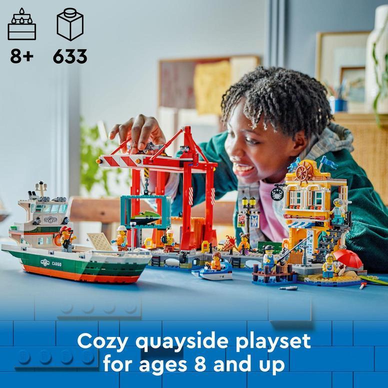 Jual NEW STOCK !!!! LEGO City 60422 Seaside Harbor with Cargo Ship ...