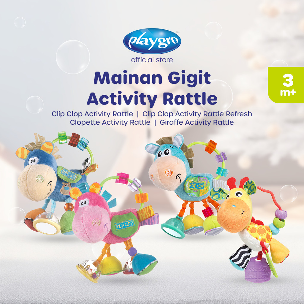 Jual [NEW ARRIVAL] Playgro Clip Clop Clopette Giraffe Activity Rattle ...