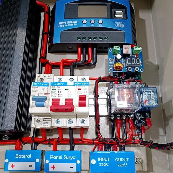 Jual box panel PLTS 3000W PSW SCC 100A ATS otomatis hybrid panel surya ...