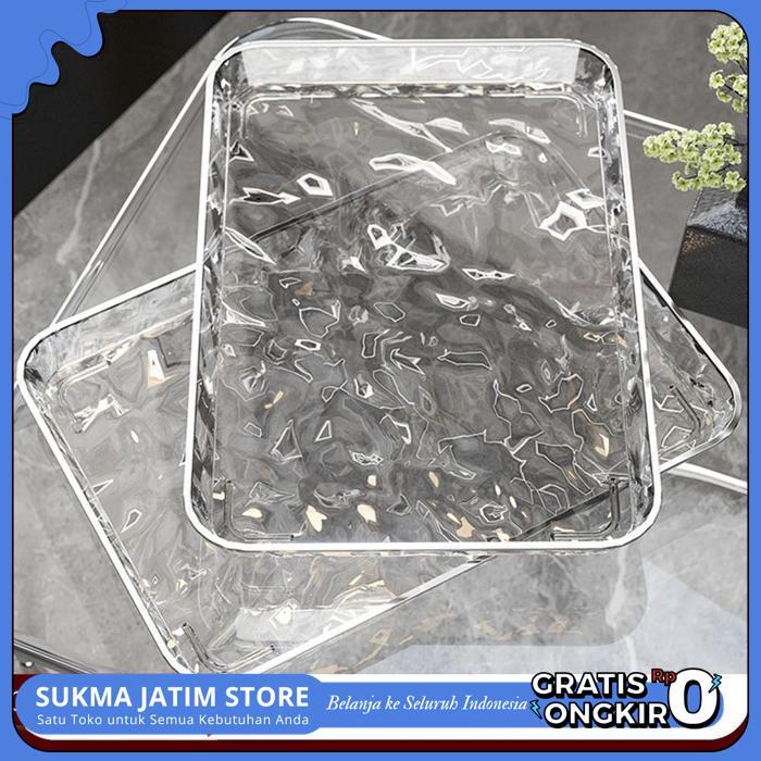 Jual NAMPAN KRISTAL TRANSPARAN FOOD TRAY TEMPAT PENYAJI MINUMAN SNACKS ...