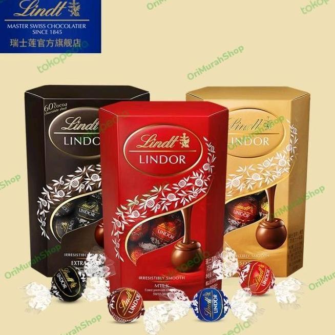 Jual Coklat Lindt Lindor Chocolate Milk Assorted Dark Cokelat Truffle ...