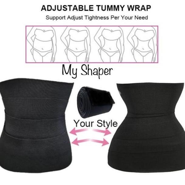 Jual PANACHE High Elastic Adjustable Burn Fat Waist Trainer Tummy Wrap ...