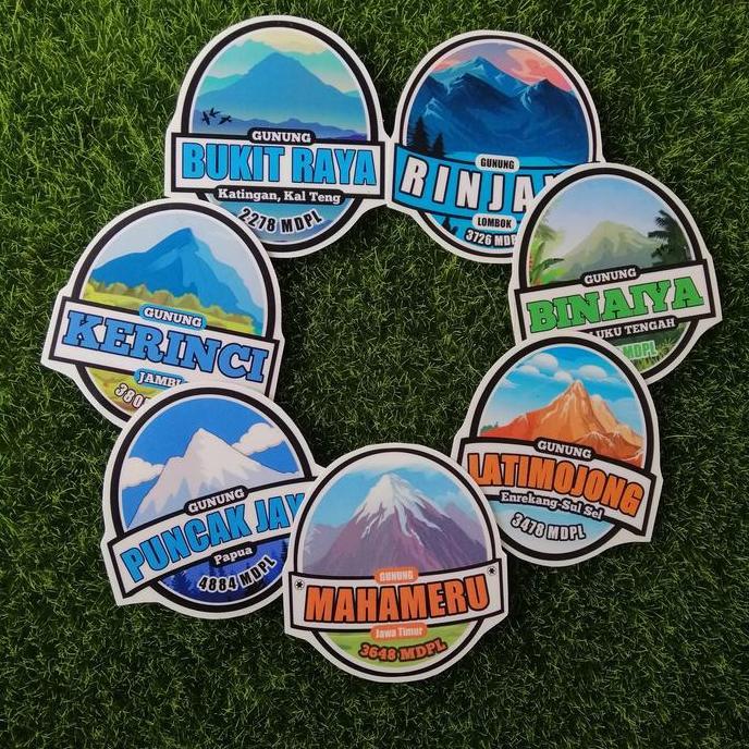 Jual Sticker Waterproof 7 summits anti air puncak gunung tertinggi ...