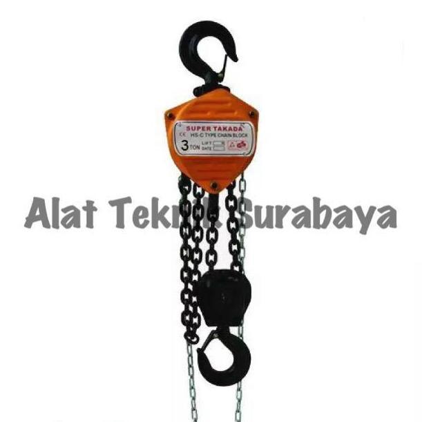 Jual CHAIN BLOCK SUPER TAKADA 3 T TON X 5 M METER TAKEL HOIST BLOK ...
