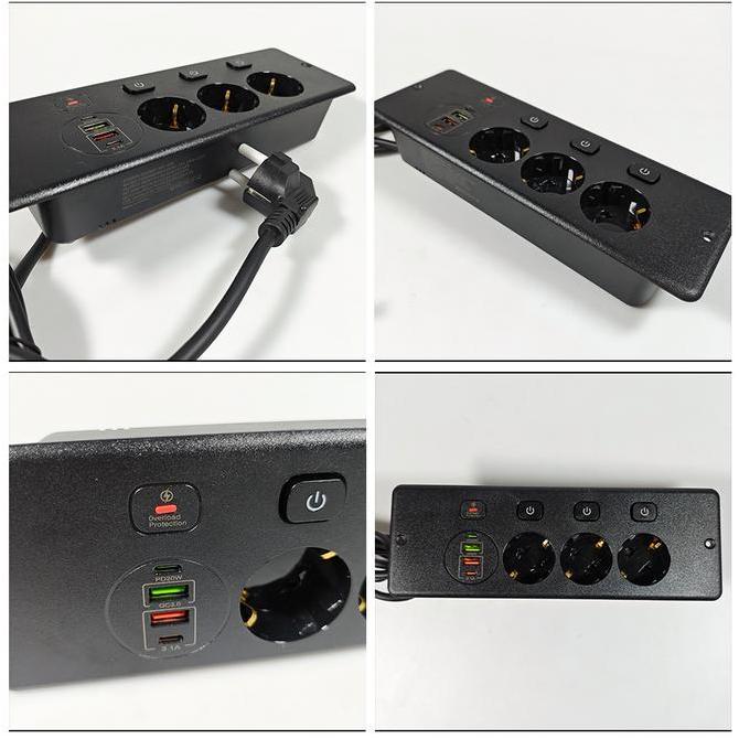 Jual Promo Stop Kontak Meja Meeting Tanam Power Socket 7 Outlet 2 USB ...